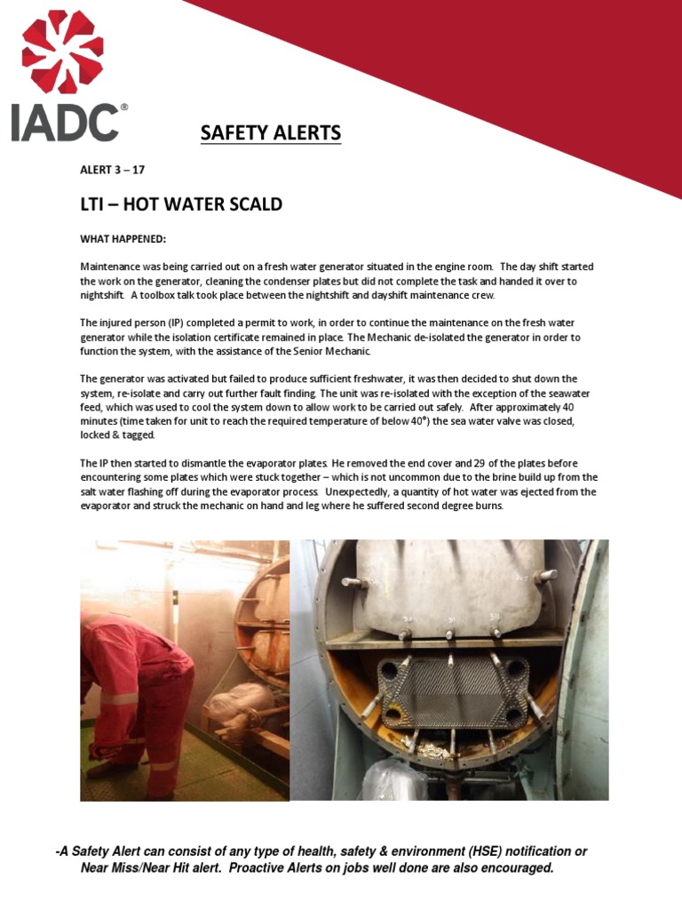 A Safety-Alert-Maintenance 1-IADC | PDF | Water | Nature