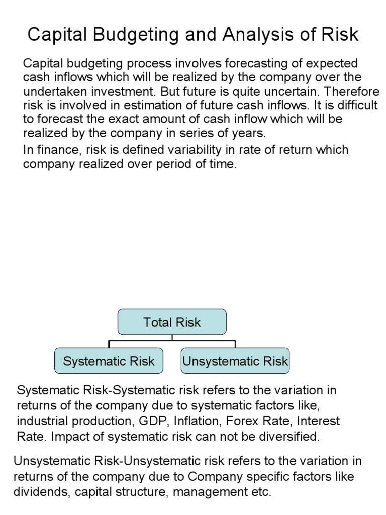 Capital Budgeting and Risk Analysis | PDF | Business | Net Present Value