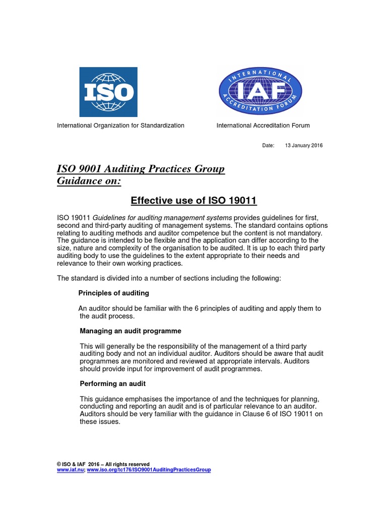 Apg-Iso 19011 - 2015 PDF | PDF | Iso 9000 | Audit