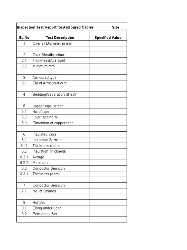 Test Report For Cables | Download Free PDF | Electrical Conductor ...