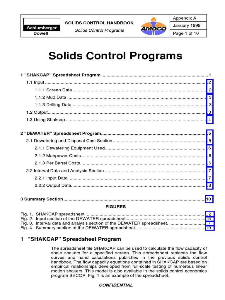 Solids Control Programs: Schlumberger | PDF | Barrel (Unit) | Spreadsheet