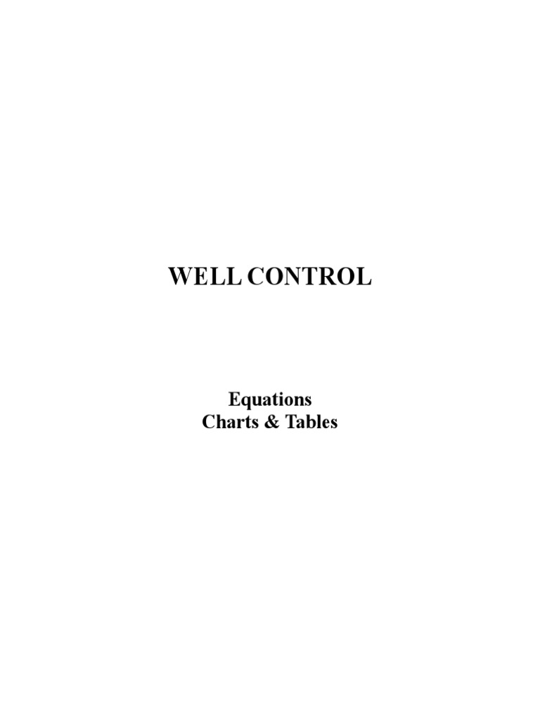 Well Control Equations | PDF | Quantity | Civil Engineering