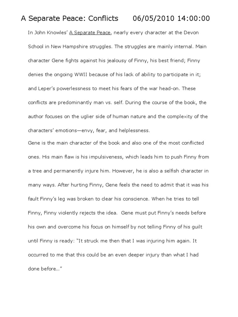 A Separate Peace | PDF | Unrest