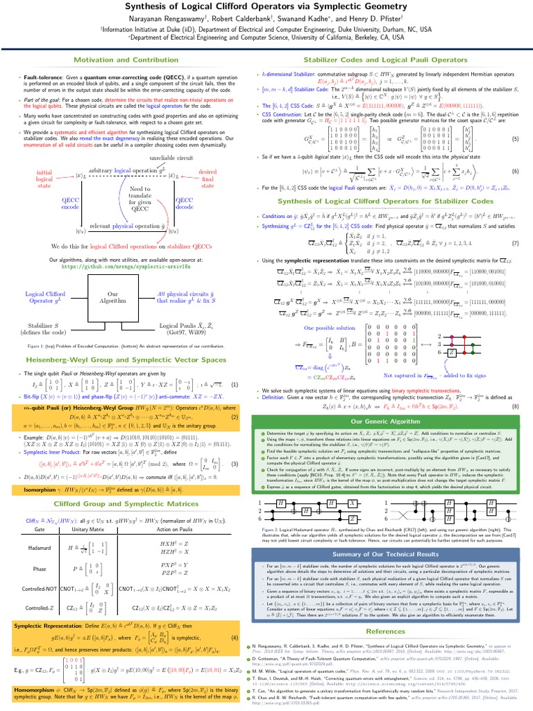 Motivation and Contribution Stabilizer Codes and Logical Pauli Operators | PDF | Mathematical ...