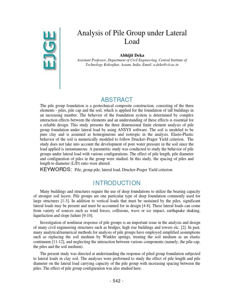 Pile Group Ansys Analysis | PDF | Deep Foundation | Geotechnical Engineering