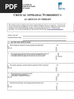 Appendix B Rapid Critical Appraisal Checklists | PDF | Randomized Controlled Trial | Science