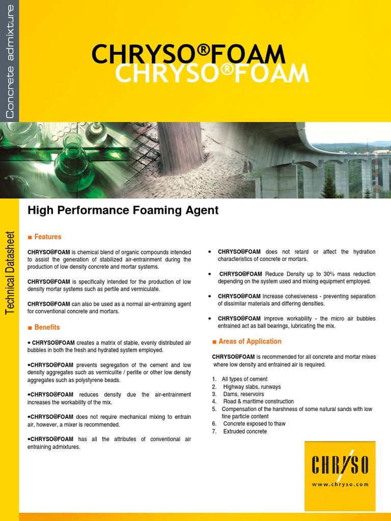 Tds Chryso Foam 7354 3640 | PDF | Concrete | Materials