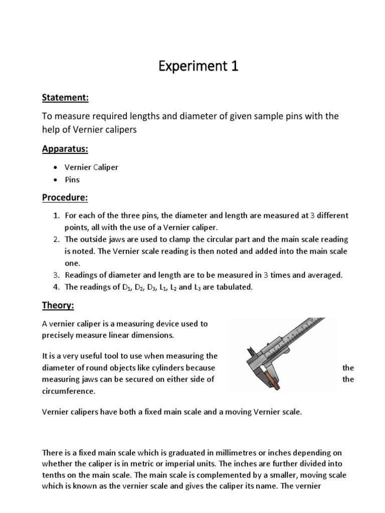 Vernier Caliper Measurement Procedure | PDF | Sphere | Teaching Mathematics