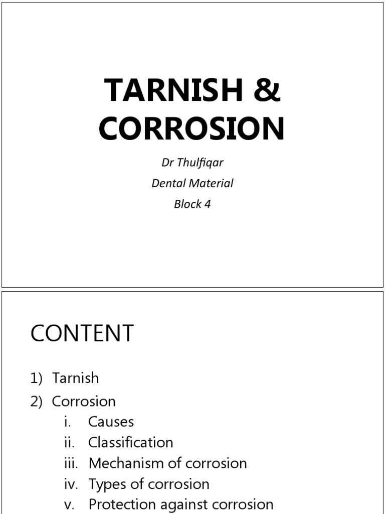 Tarnish - Corrosion | PDF | Corrosion | Electrochemistry