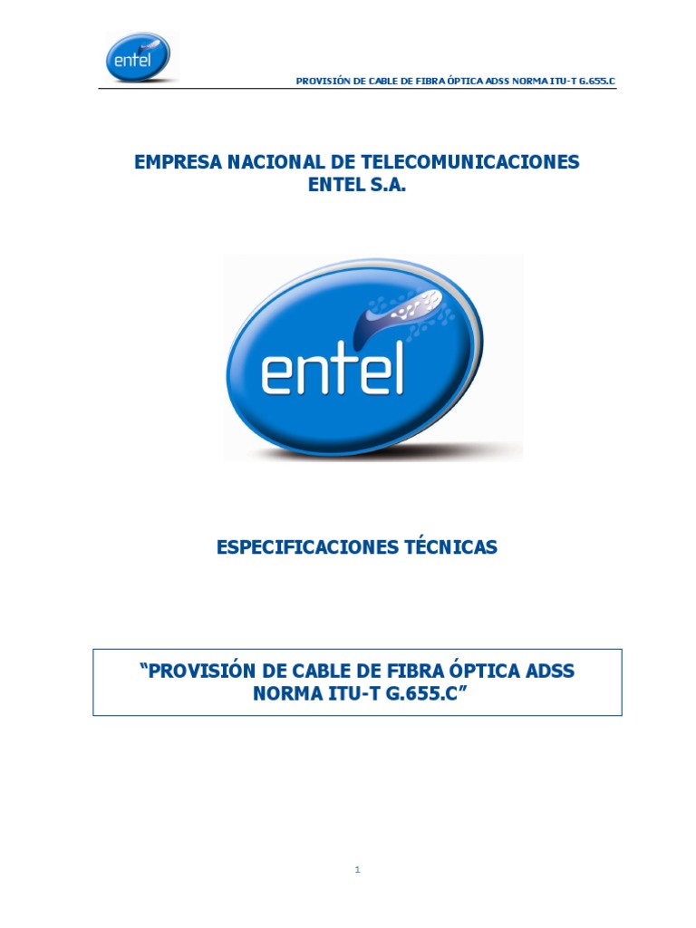 Especificaciones Tecnicas Cable de F O Norma G 655 C | PDF | Fibra ...