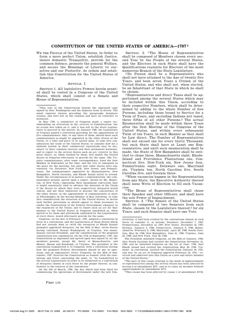 Constitution 1787 | PDF | U.S. State | United States Constitution