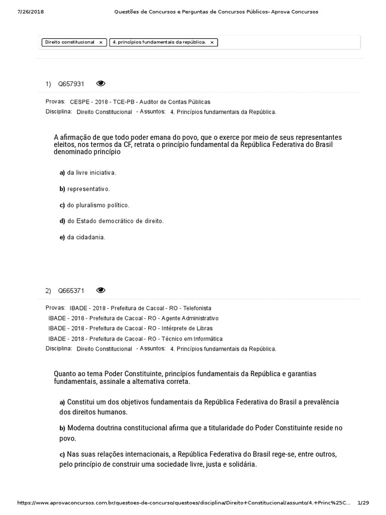 Questões de Concursos e Perguntas de Concursos Públicos2- Aprova Concursos