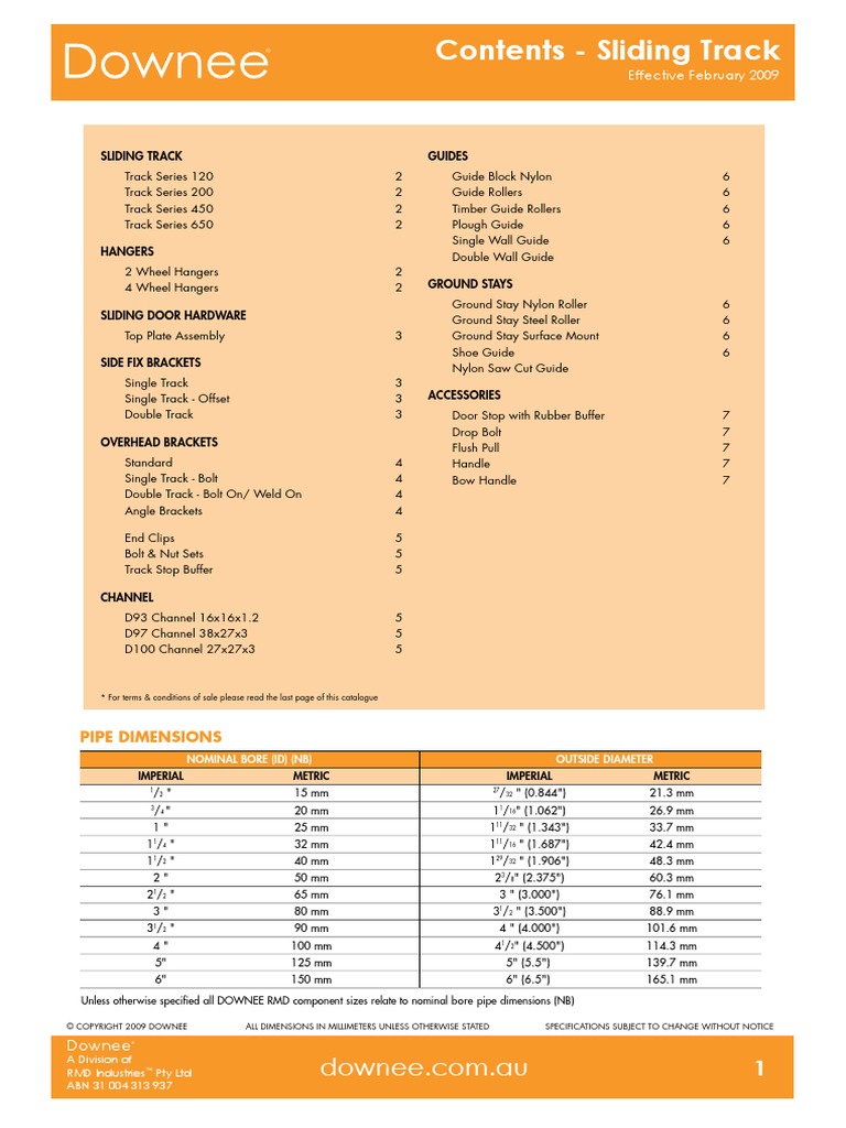 Downee Sliding Track Catalogue | PDF | Door | Screw