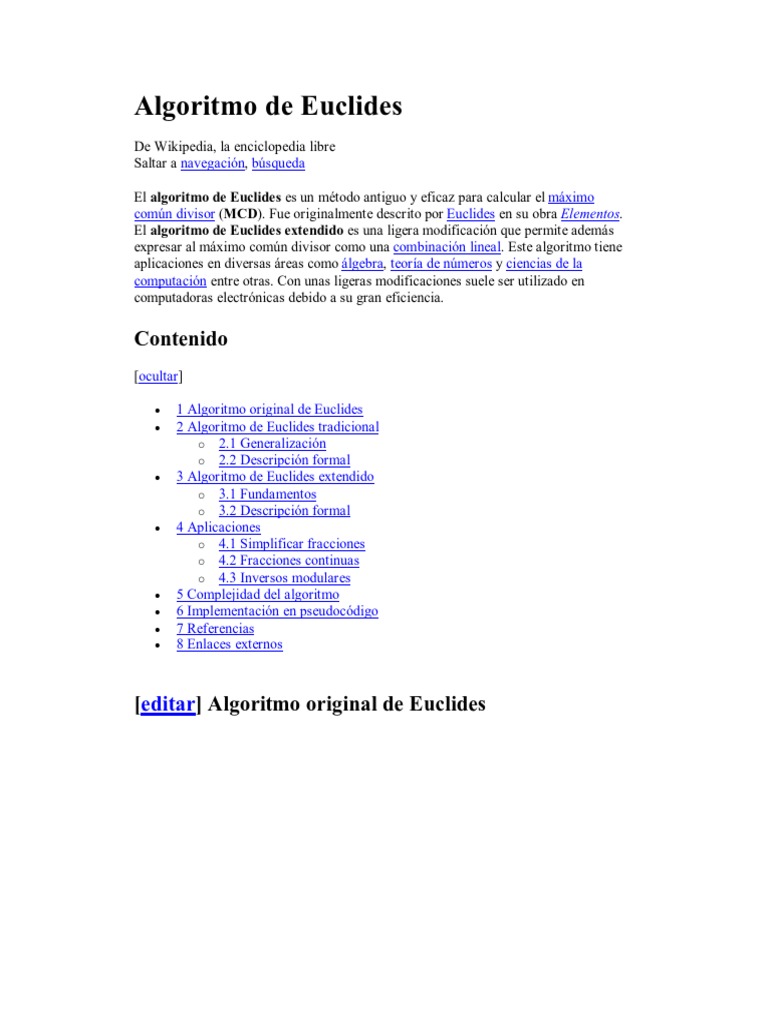 Algoritmo de Euclides | PDF