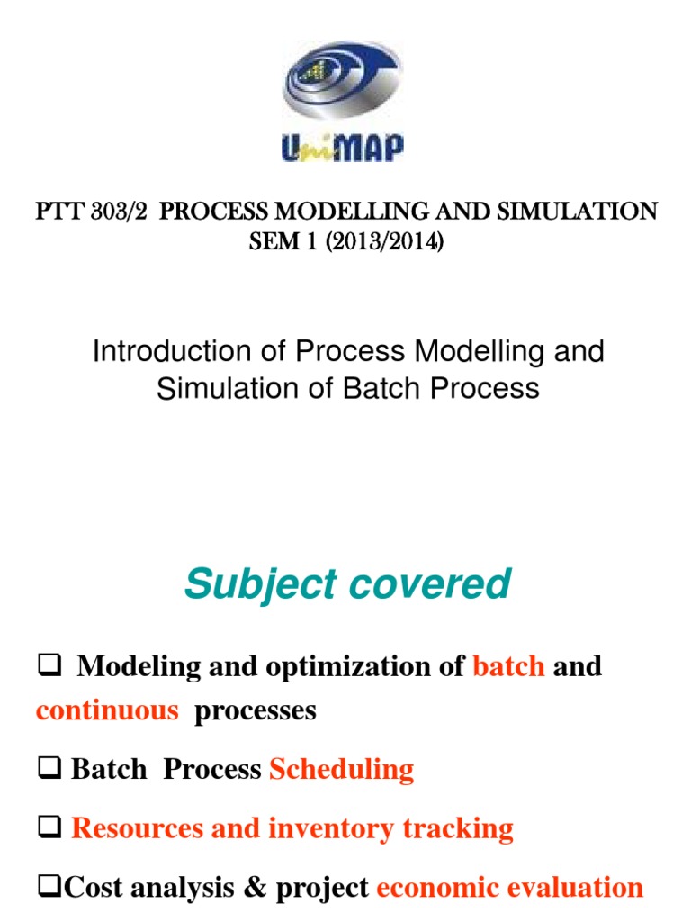 Introduction of Process Modelling and Simulation | PDF | Fine Chemical ...