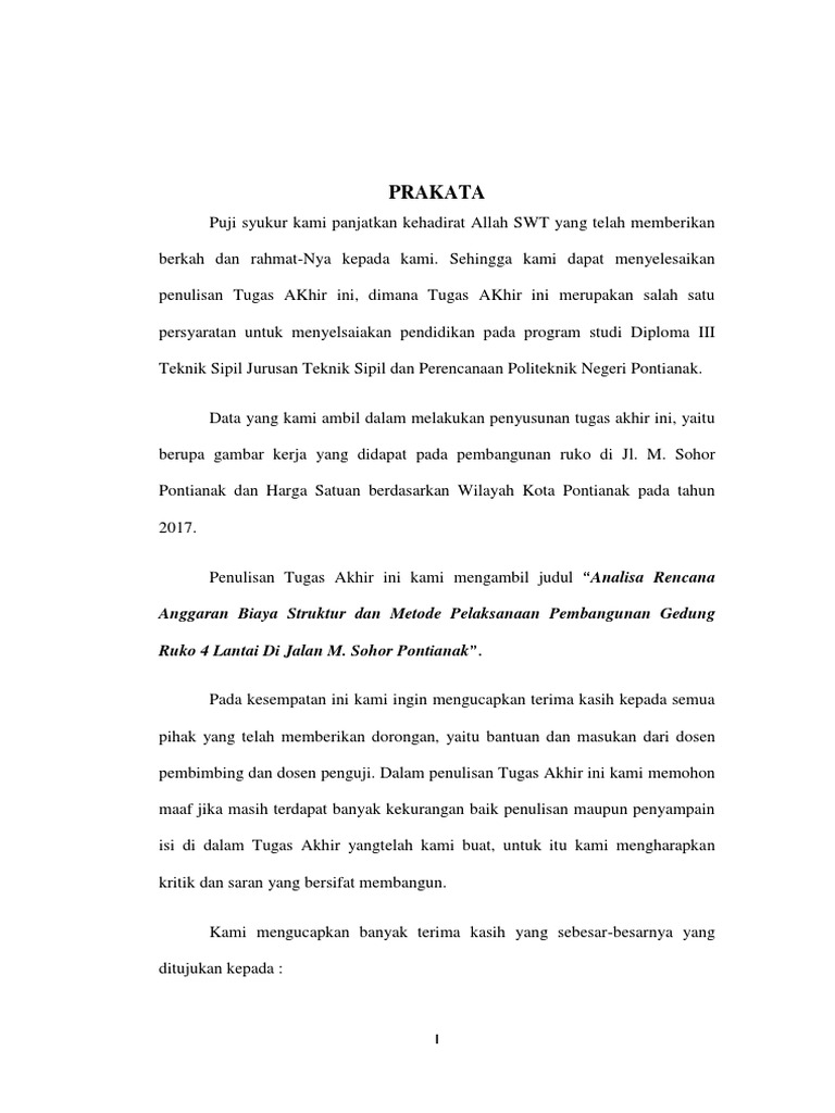 Analisa Rencana Anggaran Biaya Struktur Dan Metode Pelaksanaan ...