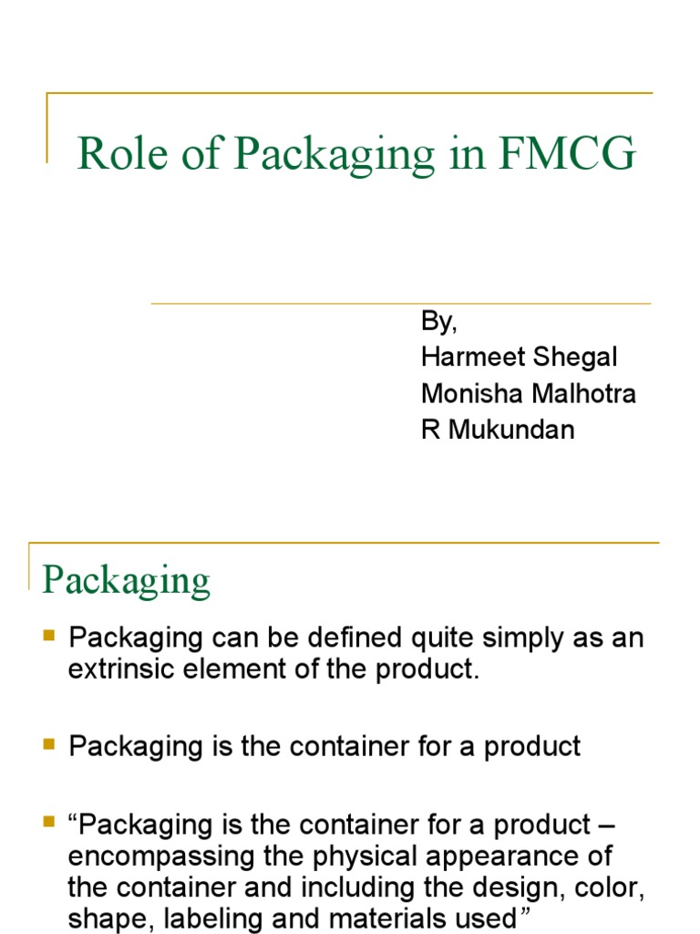 Impact of Packaging on FMCG Sales | PDF | Brand | Packaging And Labeling