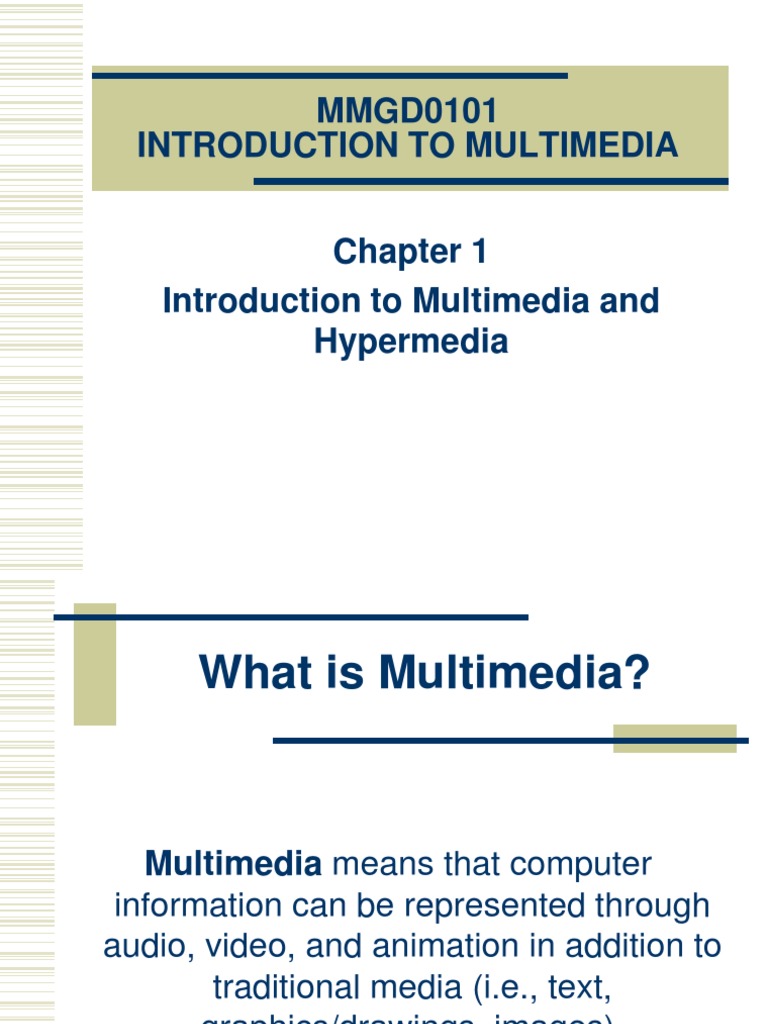 Introduction To Multimedia PDF | PDF | Multimedia | Hypertext