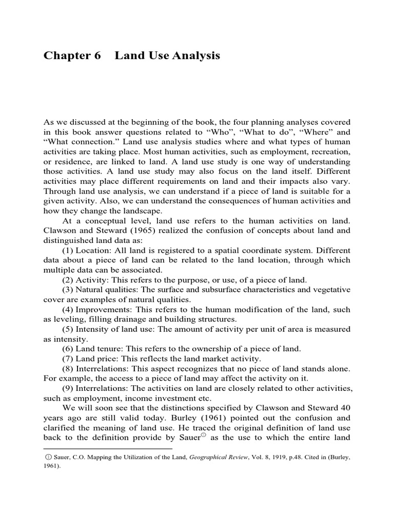 Chapter 6 Land Use Analysis | PDF | Land Use | Data