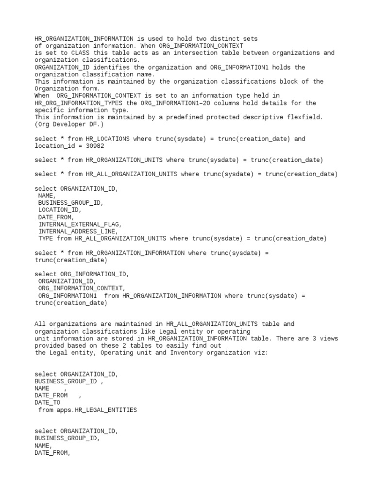 HR Organization Information | PDF | Information Technology Management ...