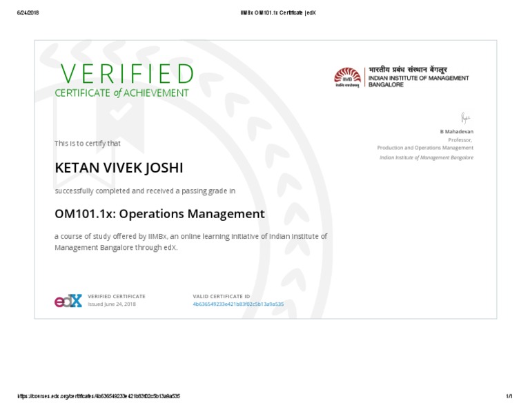 Online Edx Course Certificate | PDF