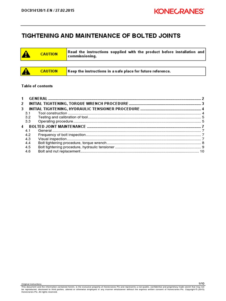 Tightening and Maintenance of Bolted Joints | PDF | Nut (Hardware) | Screw