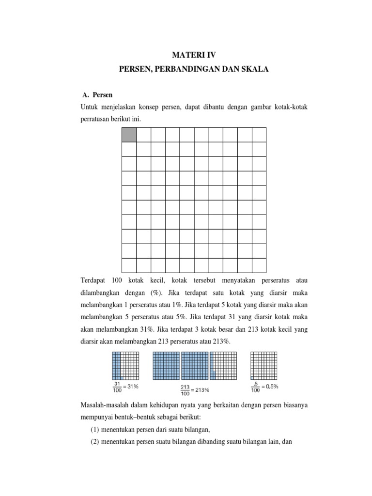 Matematika Persen, Perbandingan Dan Skala | PDF