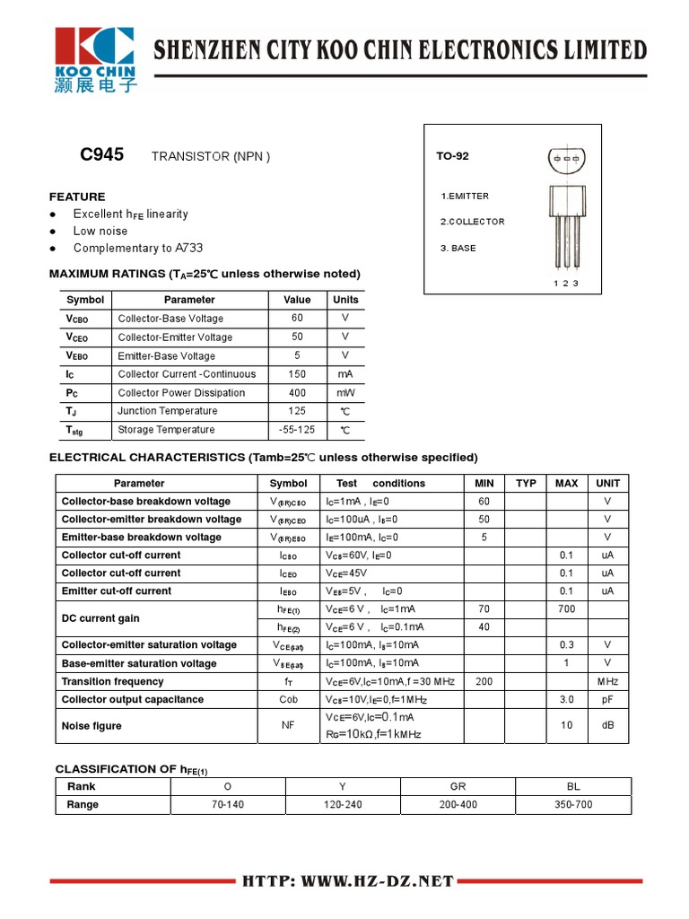 Datasheet 2SC945 | PDF