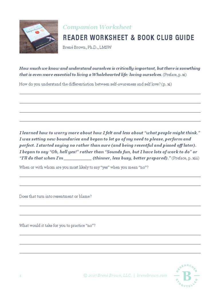 Reader Worksheet & Book Club Guide | PDF | Compassion | Psychology