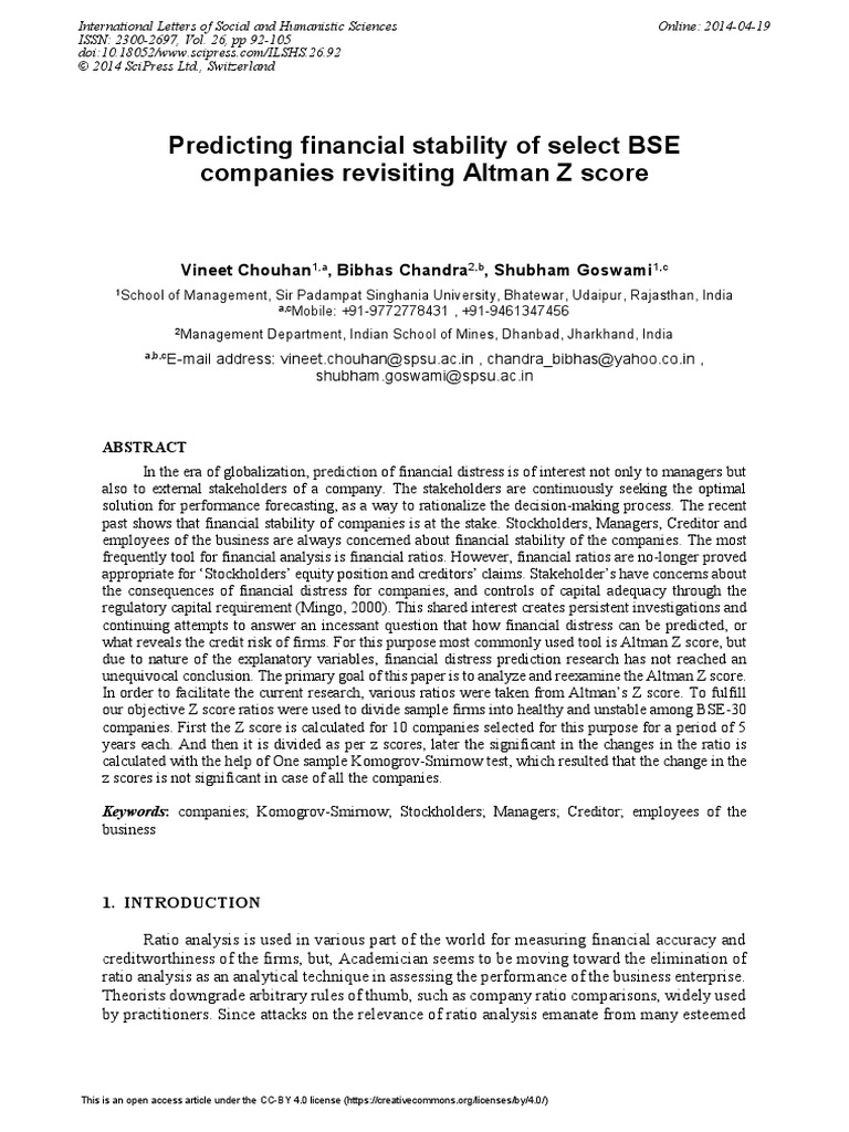 Altman Explained | PDF | Statistical Hypothesis Testing | Equity (Finance)