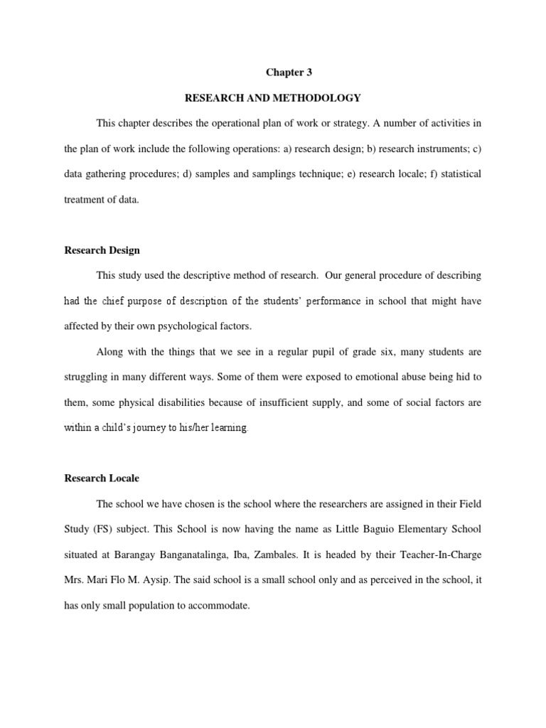 Chapter 3 RESEARCH AND METHODOLOGY | PDF | Weighted Arithmetic Mean | Analysis Of Variance