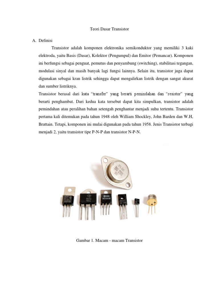 Teori Dasar Transistor | PDF
