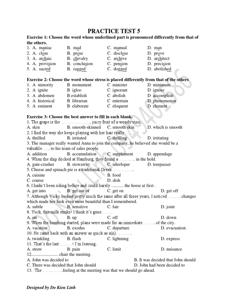 English Advanced Practice Test | PDF | Tent