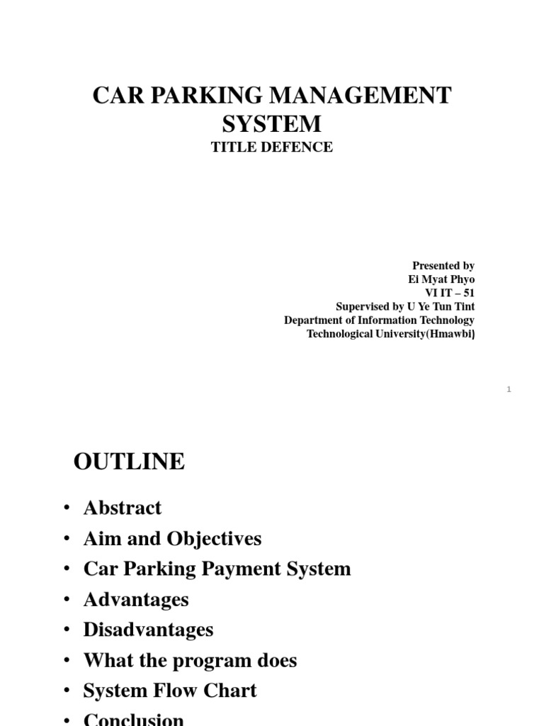 Car Parking Management System Overview | PDF | Parking Lot | Service ...