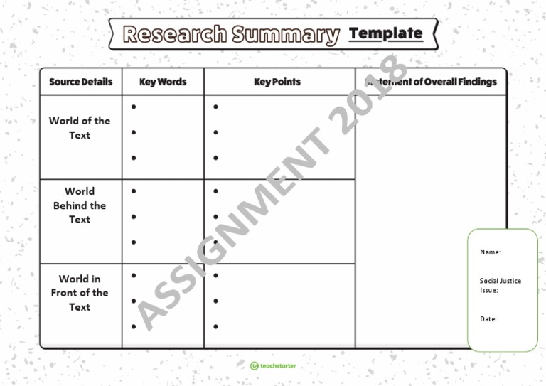 Research Template 3 World of The Text | PDF