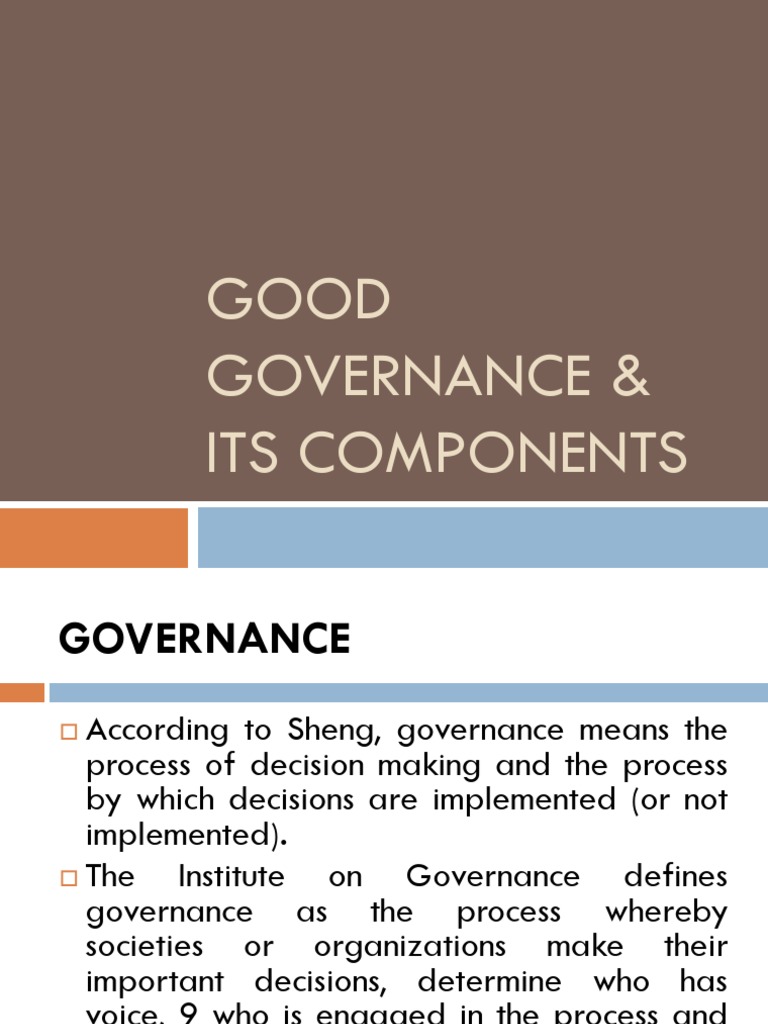 Good Governance & Its Components | PDF | Good Governance | Governance