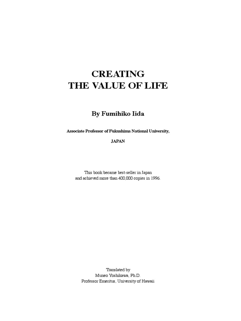Creating The Value of Life | PDF | Meaning Of Life | Reincarnation
