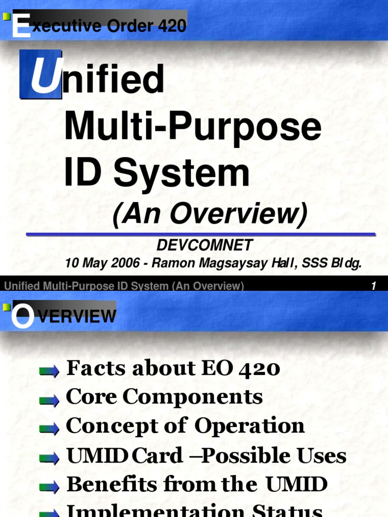 Umid Quick Overview | PDF | Identity Document | Biometrics