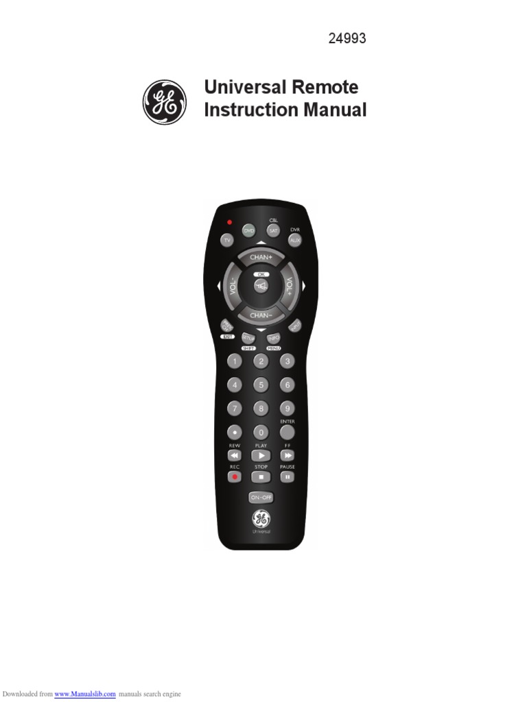 Universal Remote Instruction Manual | PDF | Menu (Computing) | Digital ...