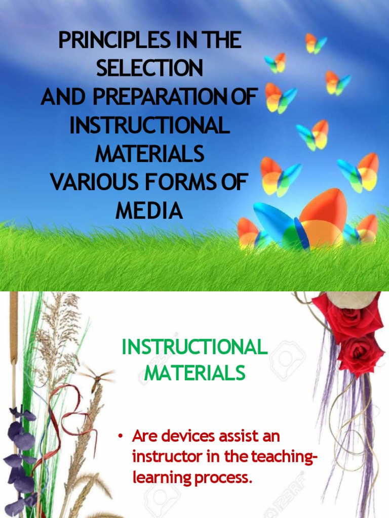 Principles in The Selection of Instructional Materials | PDF