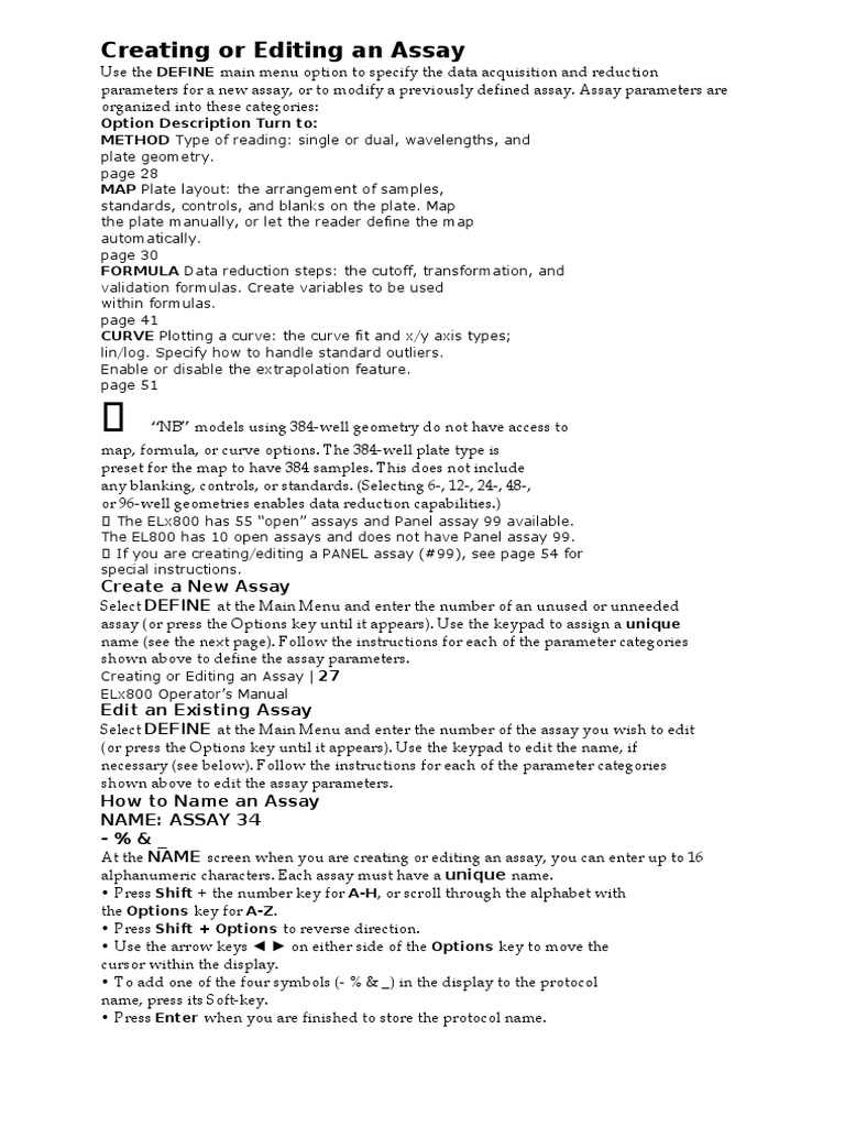 Creating or Editing An Assay | PDF | Scientific Control | Mean