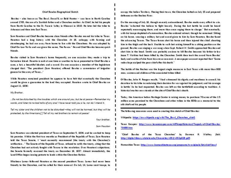 Lesson 15-Chief Bowles Inb | PDF | Indigenous Peoples Of North America ...