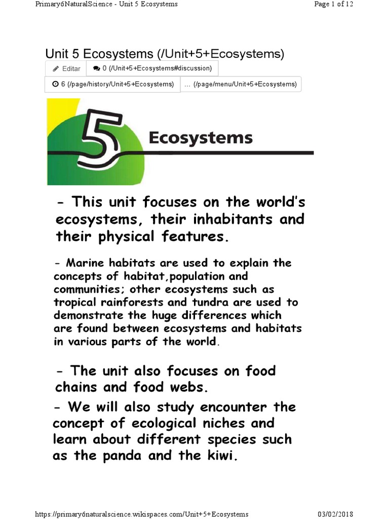 Unit 5 Ecosystems | PDF