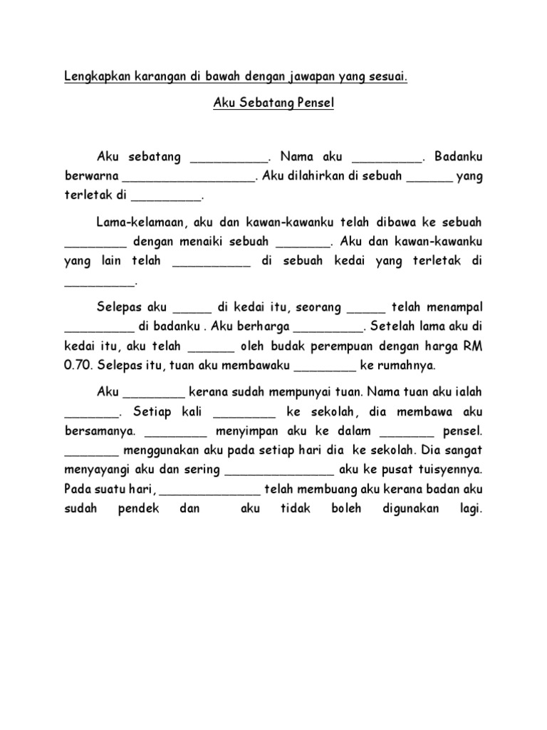 Aku Sebatang Pensel Pdf