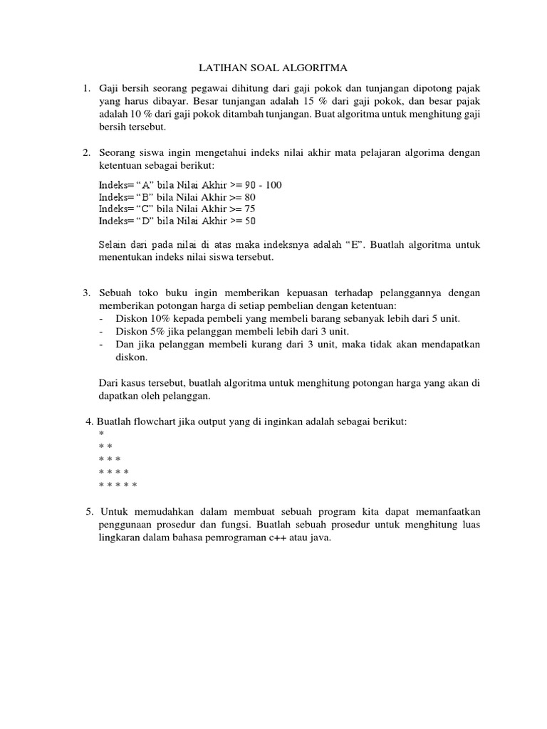 Latihan Soal Algoritma | PDF