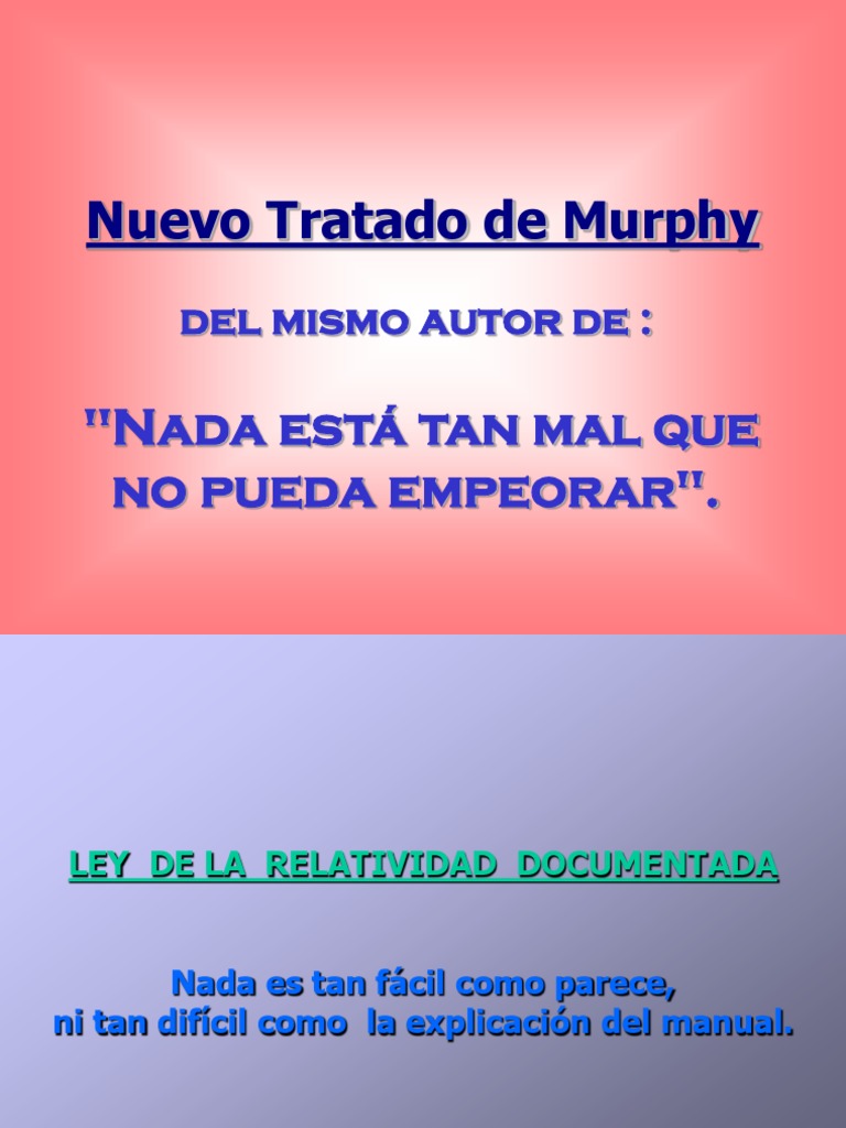 Leyes de Murphy Aplicadas | PDF | Gravedad | Science