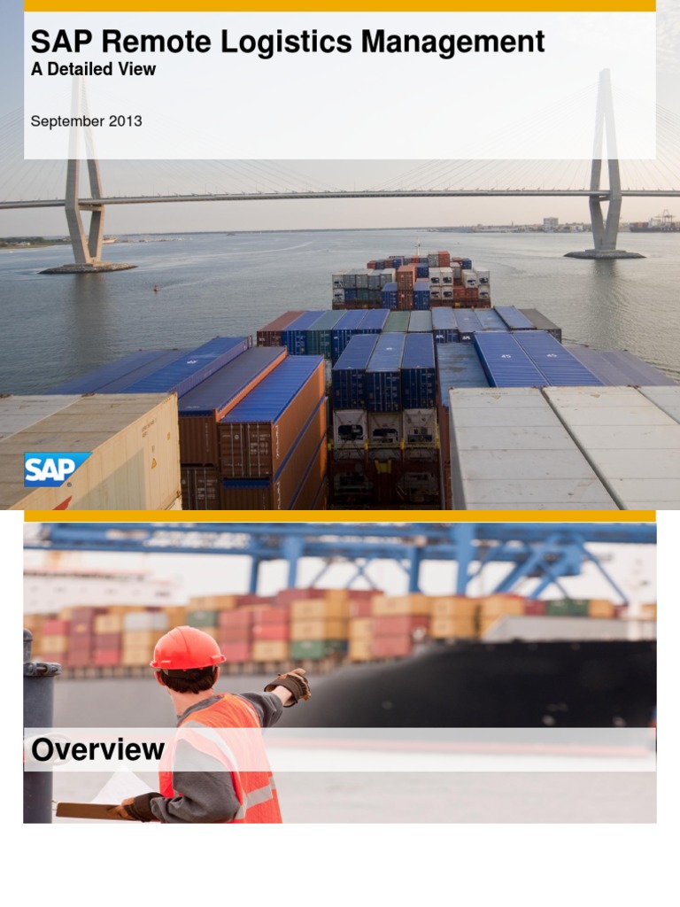 Sap Remote Logistics Management Powerpoint 2013 | PDF | Logistics | Sap Se