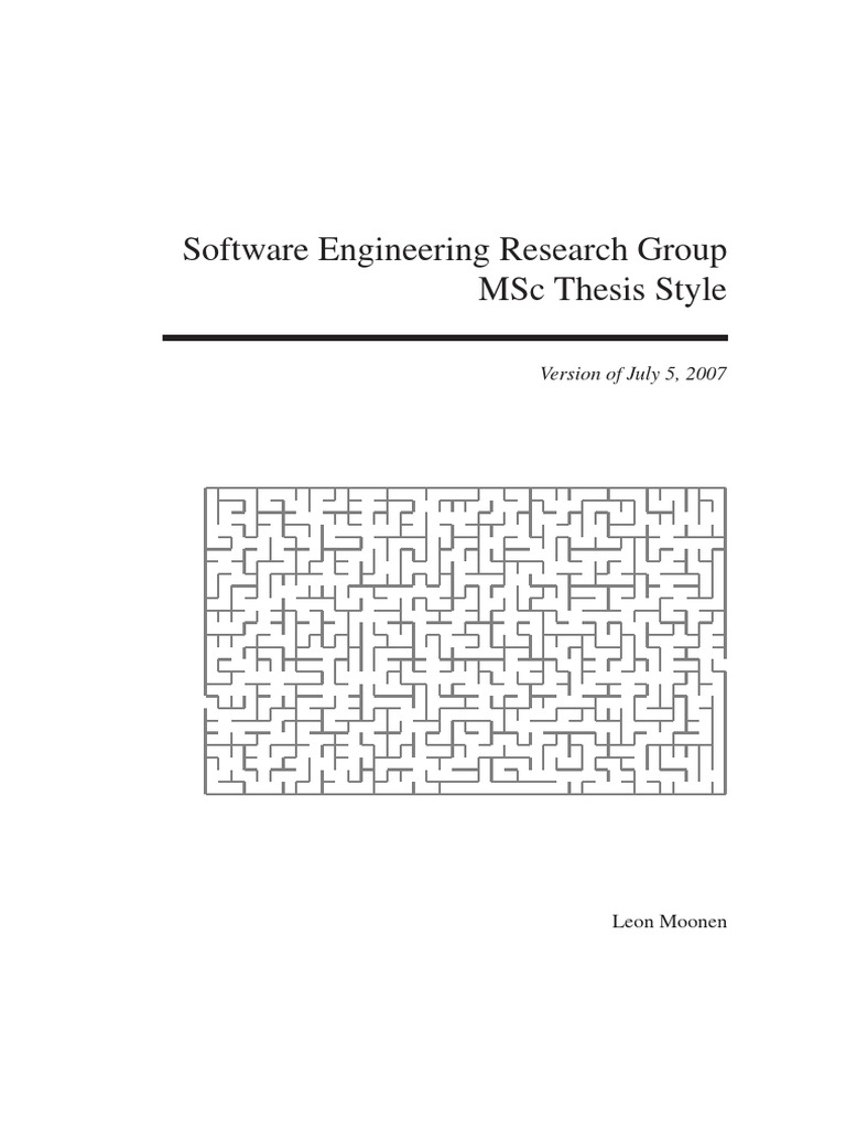 Software Engineering Research Group MSC Thesis Style: Version of July 5 ...