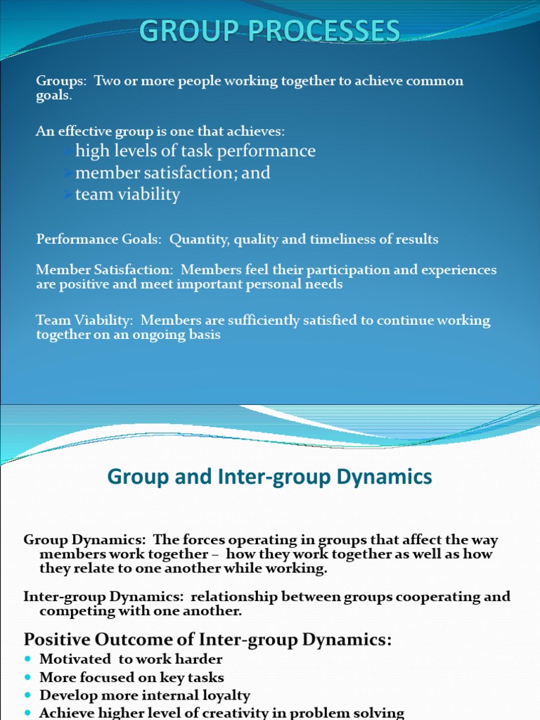 High Levels of Task Performance Member Satisfaction and Team Viability ...