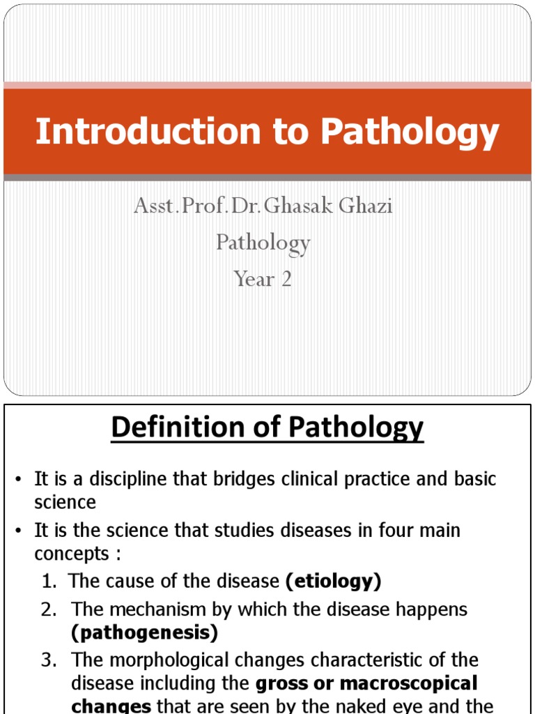 1. Introduction to Pathology | Histopathology | Pathology
